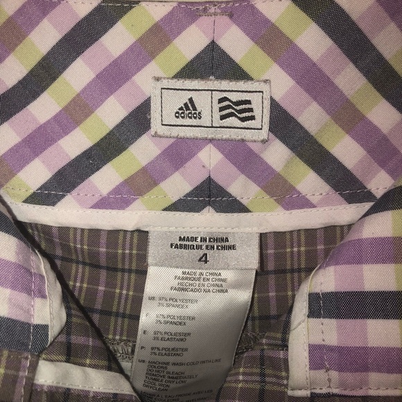 adidas | Shorts | Adidas Womens Golf Shorts Size 4 Purple Plaid | Poshmark